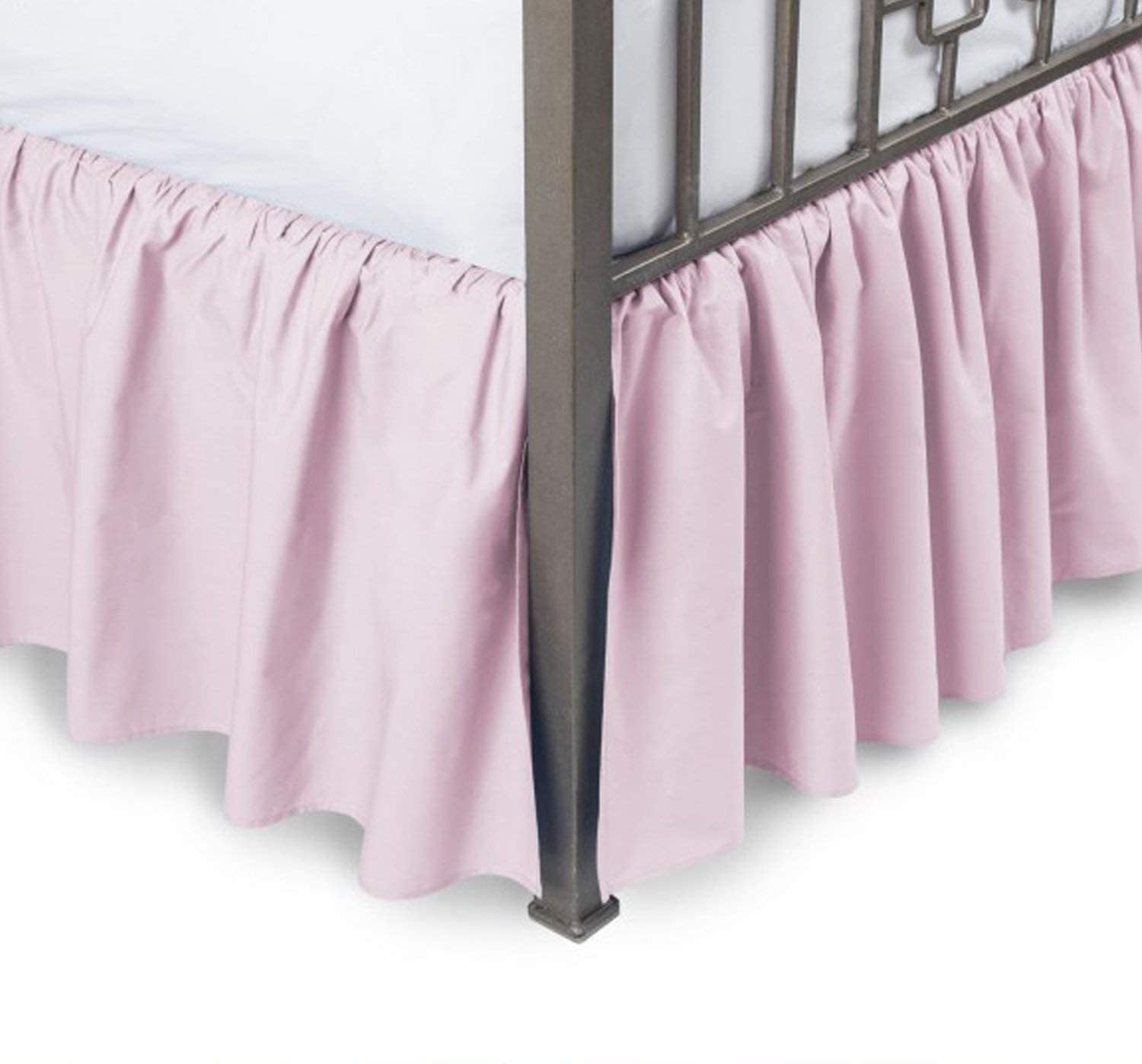 Split Corner Ruffle Bed Skirts 18" Drop, Fully Elastic Dust Ruffle, 100 ...