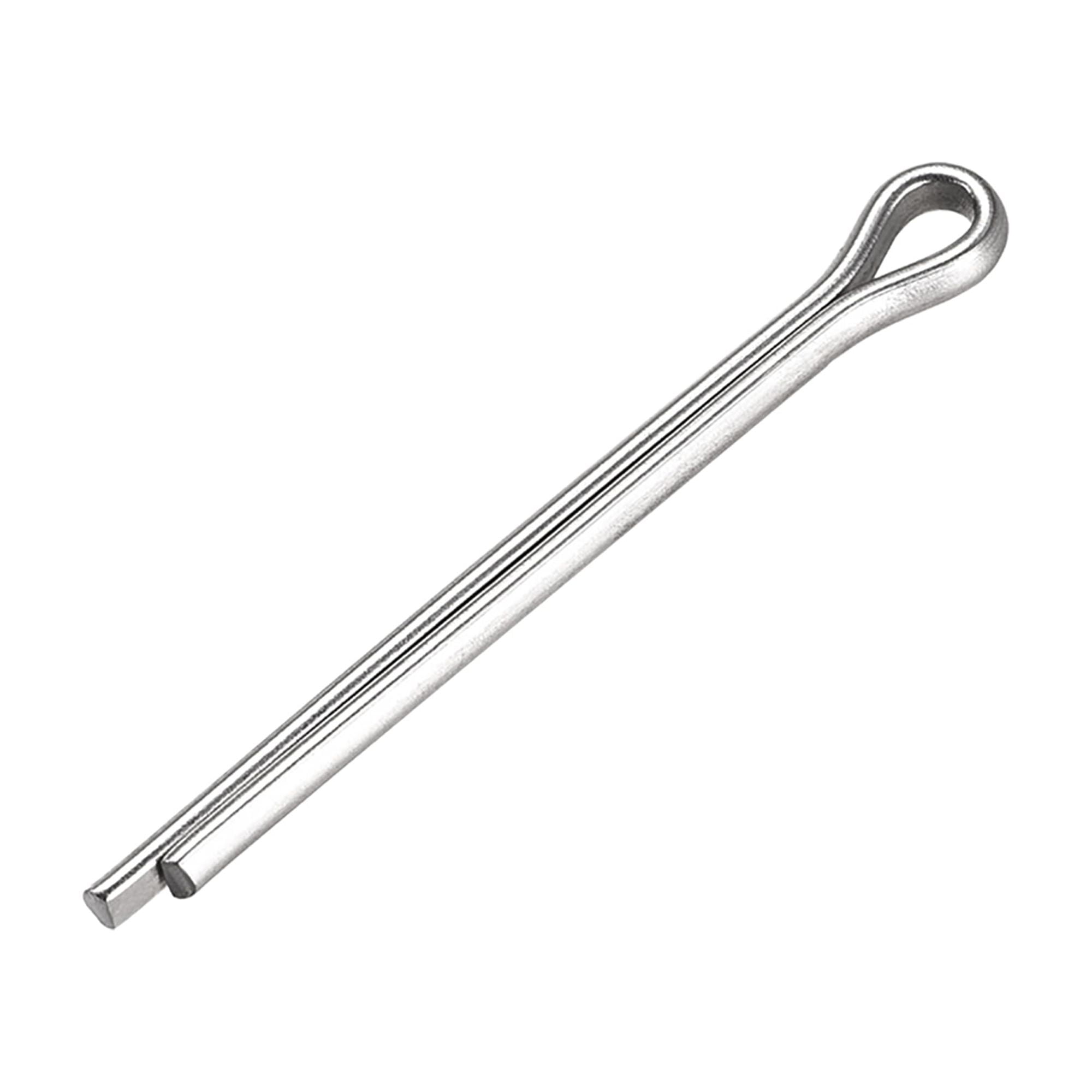 Split Cotter Pin -4mm x 40mm 304 Stainless Steel 2-Prongs Silver Tone ...