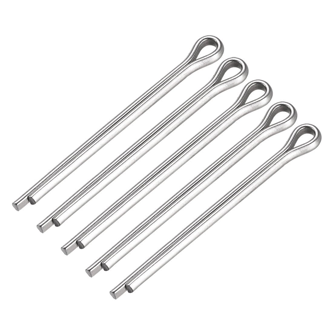 Split Cotter Pin -4mm x 50mm 304 Stainless Steel 2-Prongs Silver Tone ...