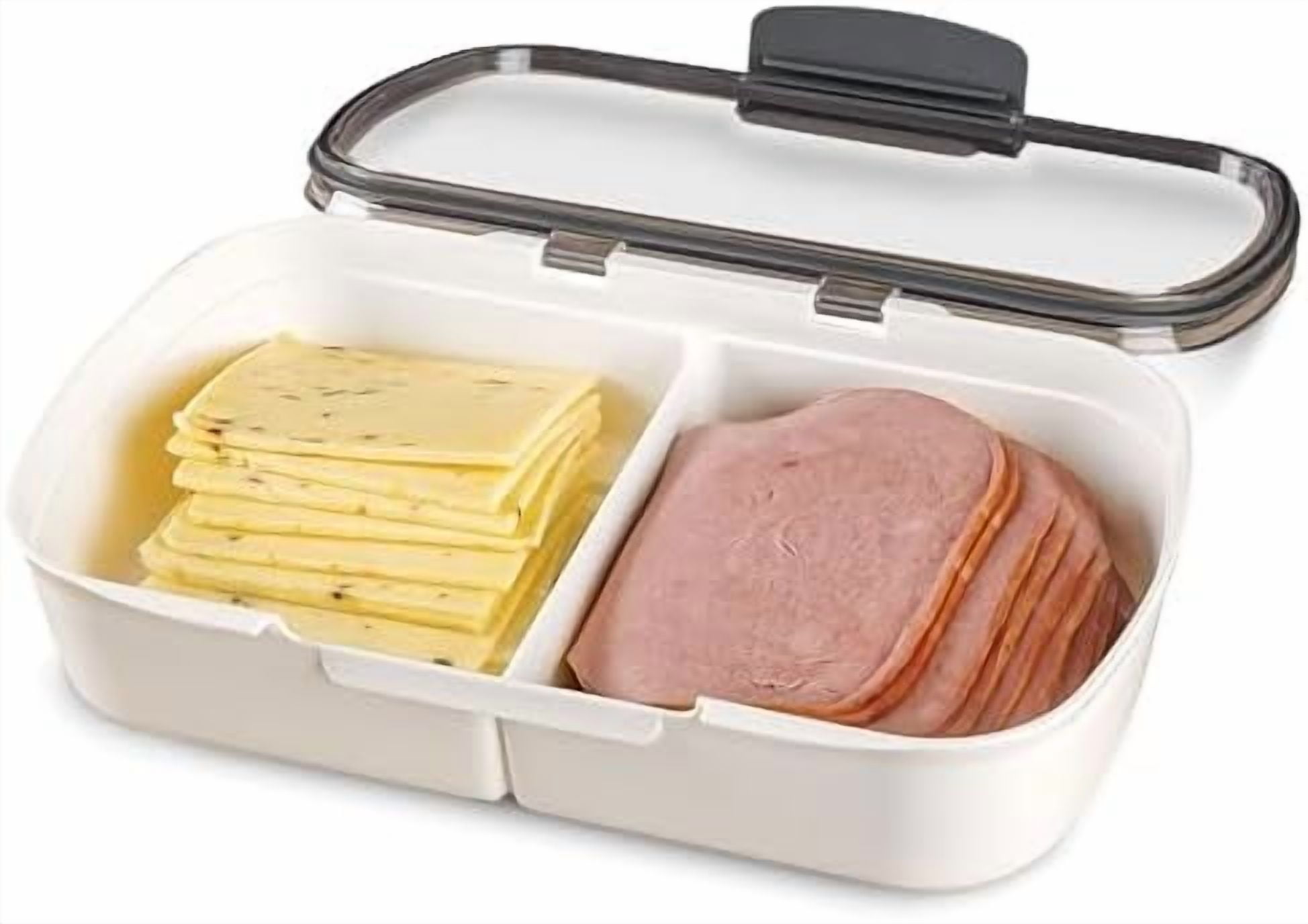 Split Deli Food Storage Container with Air-Tight Silicone Seal and Dry ...