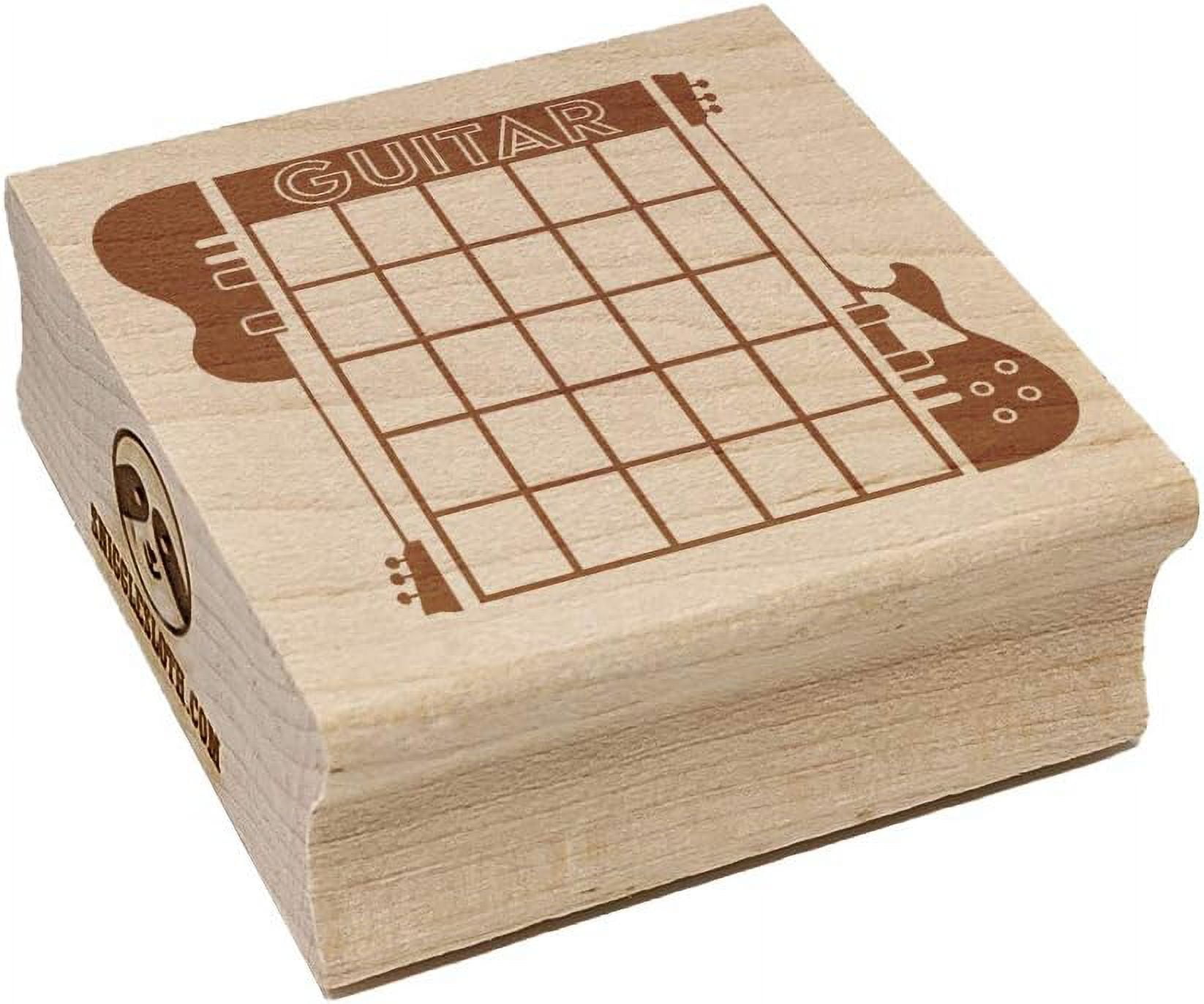 Split Electric Guitar Chord Chart Square Rubber Stamp for Stamping ...