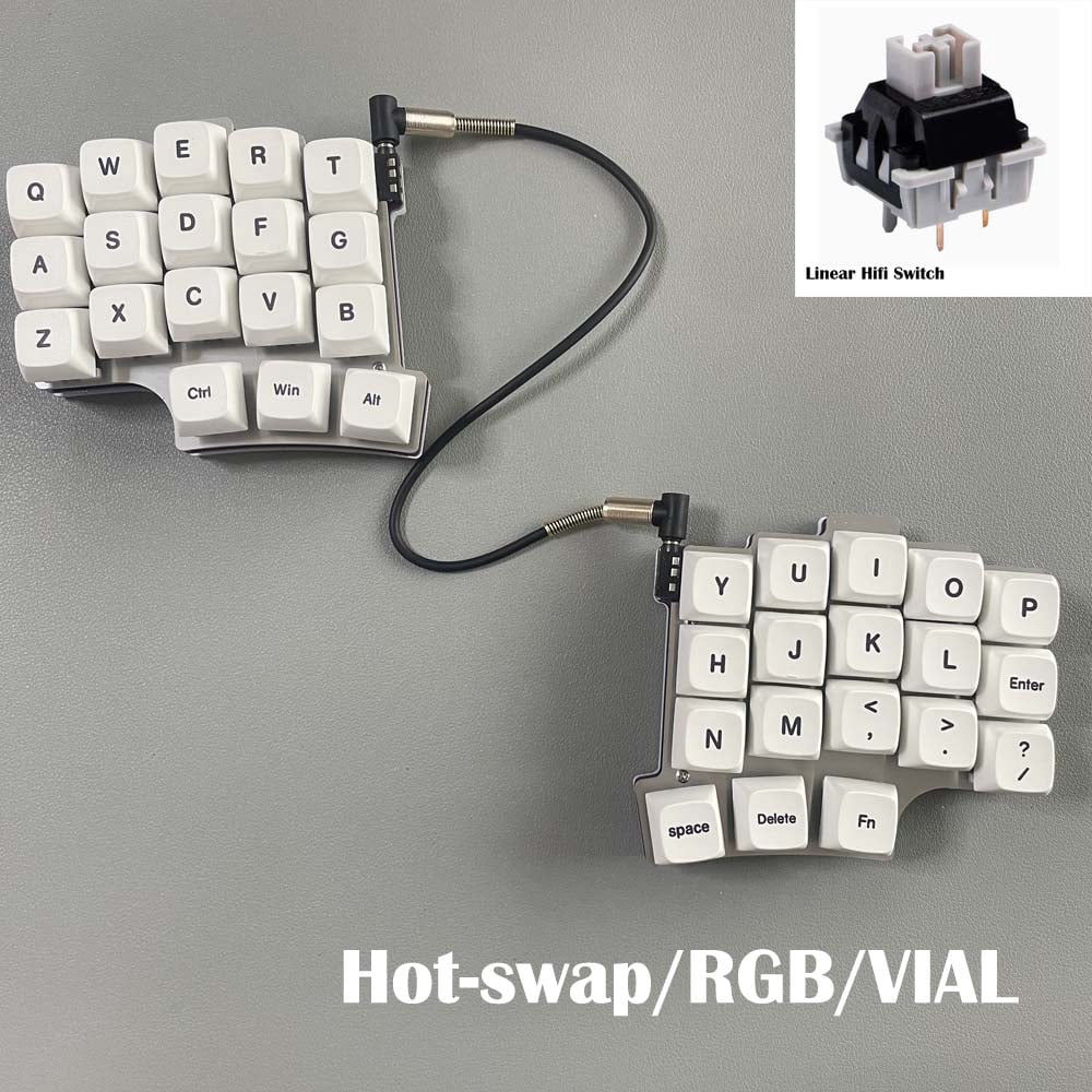 Split Ergonomics 35 Layout Hot-swappable Mechanical Keyboard RGB QMK ...