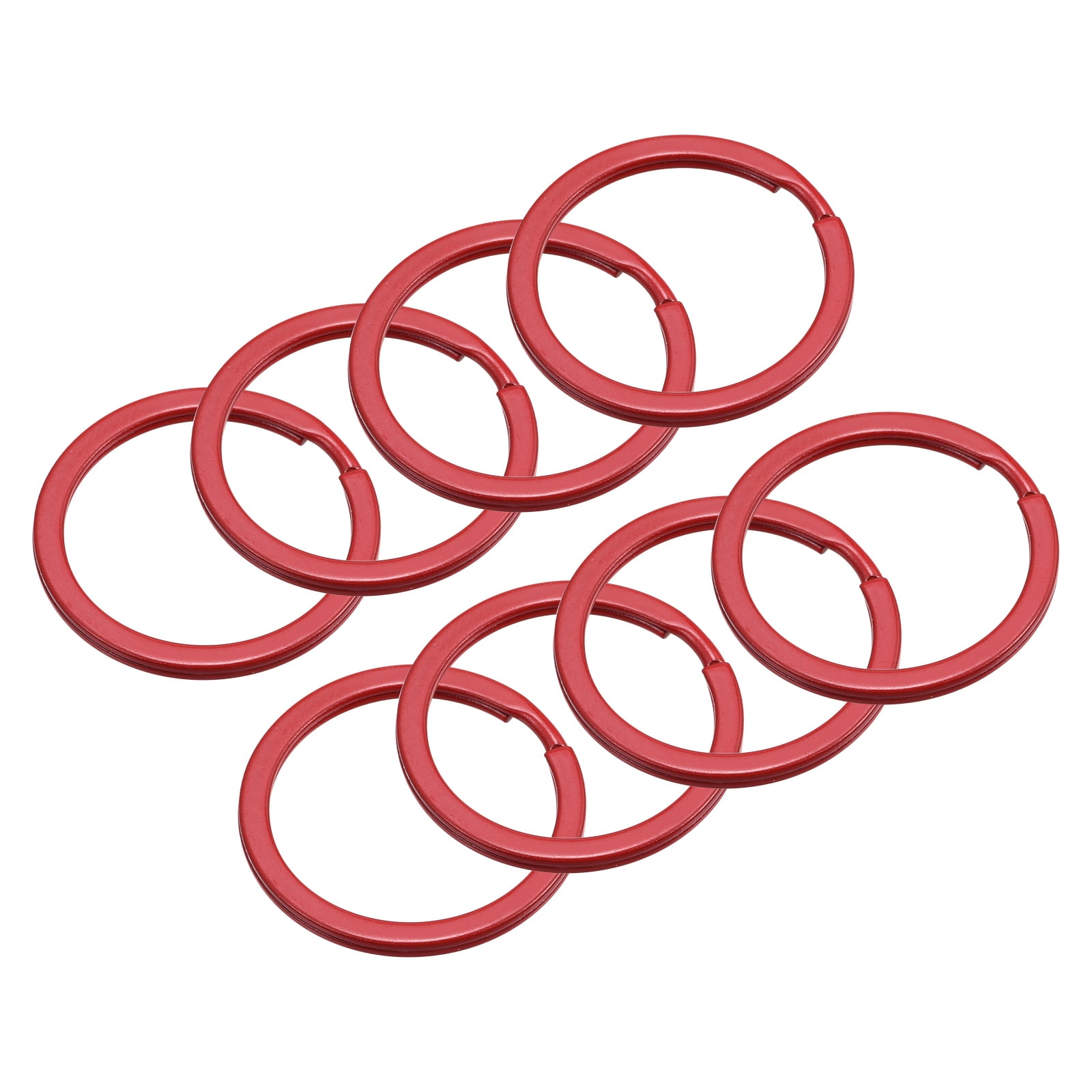 Uxcell Split Keychain Rings, 30mm/1.2 inch Round Flat Key Holder, Red ...