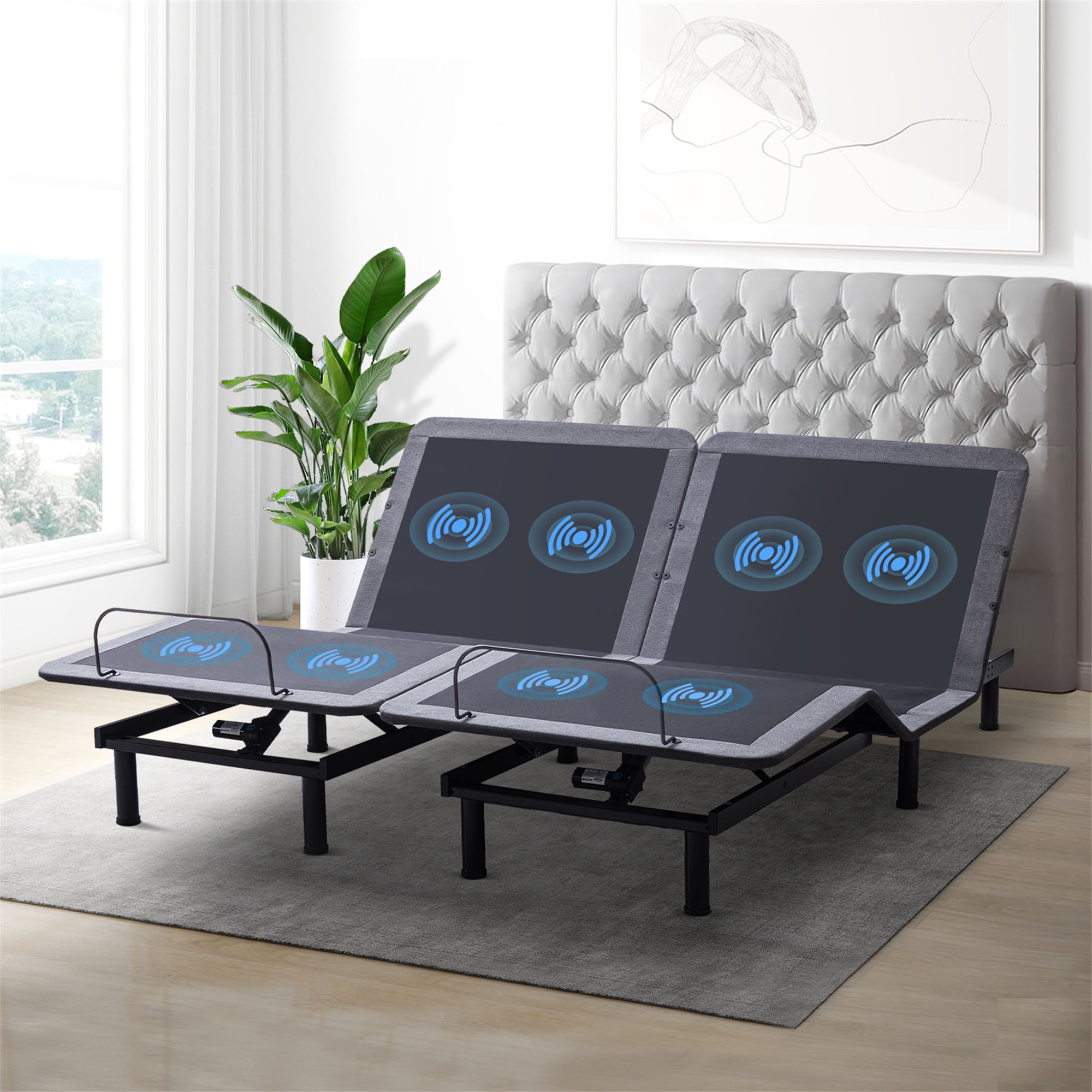 Split King Adjustable Bed Base with Massage, Electric Bed Frame Dual ...