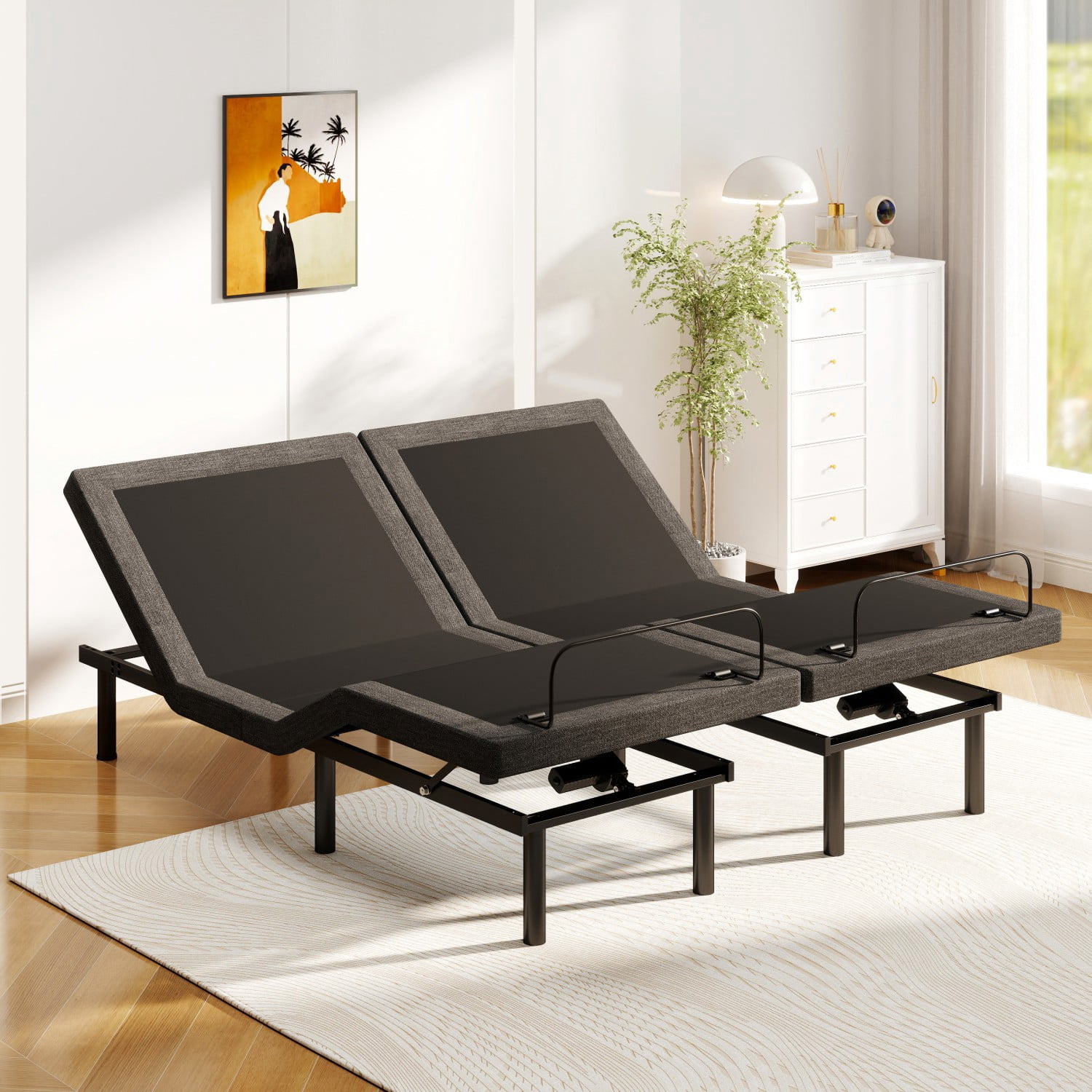 Split King Adjustable Bed Frame with Wireless Remote, Electric Bed Base ...