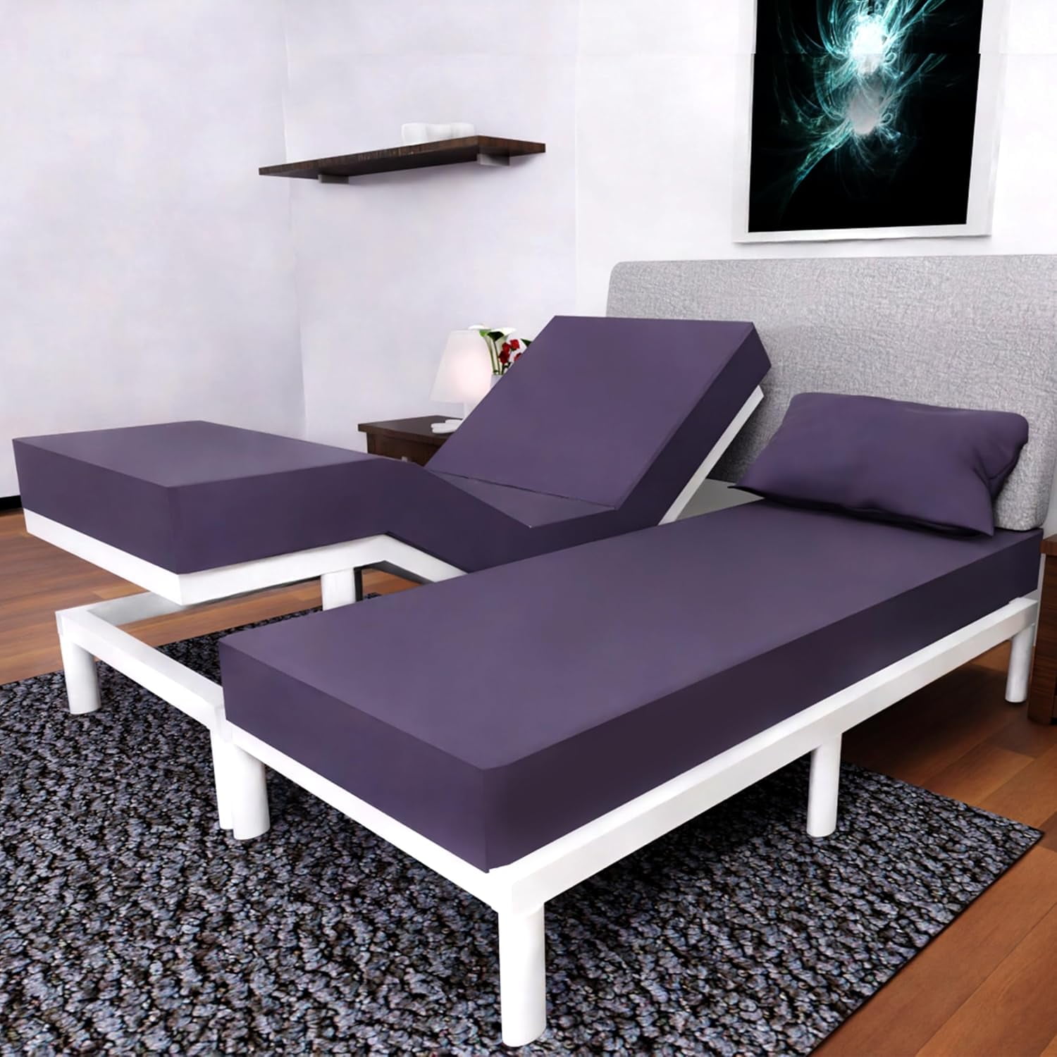 Split King Sheets Sets for Adjustable Bed -5Pcs Set- Split King Size ...