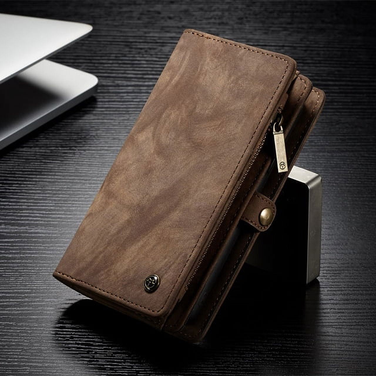 Split Leather Zipper Multi Slots Wallet Case For iPhone 12 11 Pro Max ...