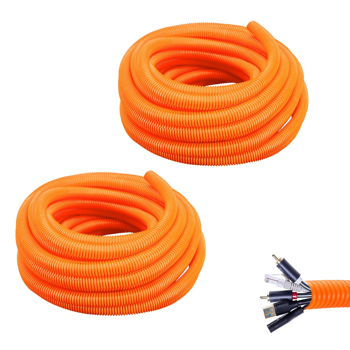 Split Loom Tubing Wire Conduit, Orange Corrugated Wire Tube Cable ...