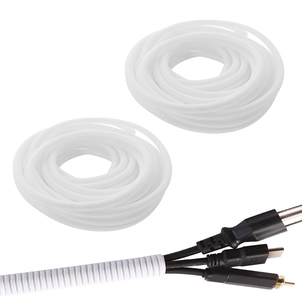 Split Loom Tubing Wire Conduit, White Corrugated Wire Tube Cable ...