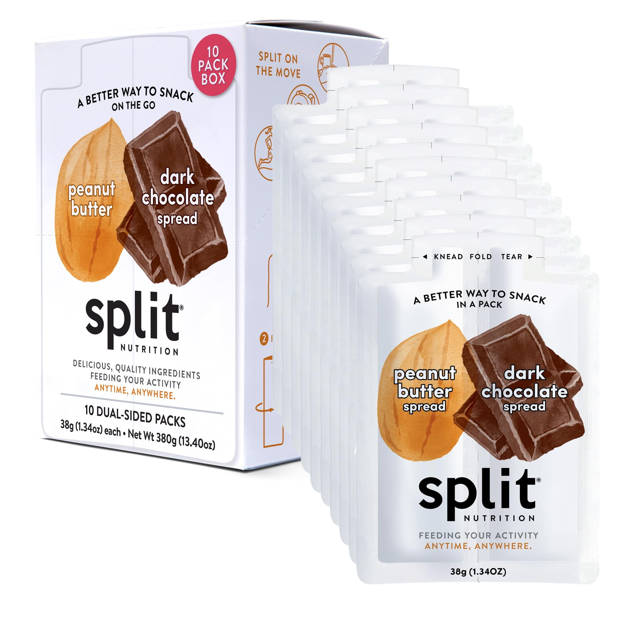 Split Nutrition Dark Chocolate MZF22 and Peanut Butter Packs - Non-GMO ...