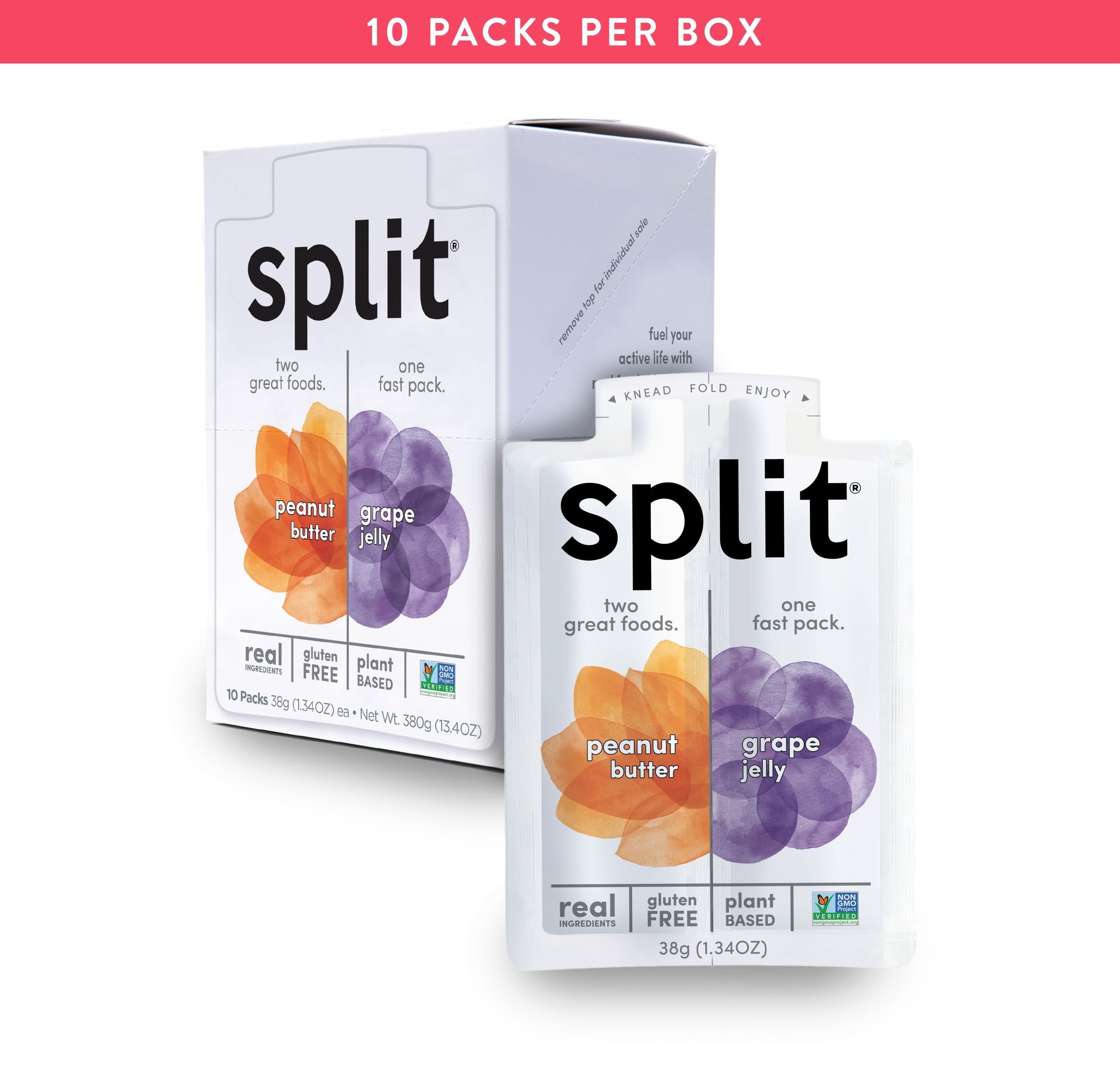 Split Nutrition Peanut Butter Grape, Pouch Snack, 1.34 oz, 10 pack ...