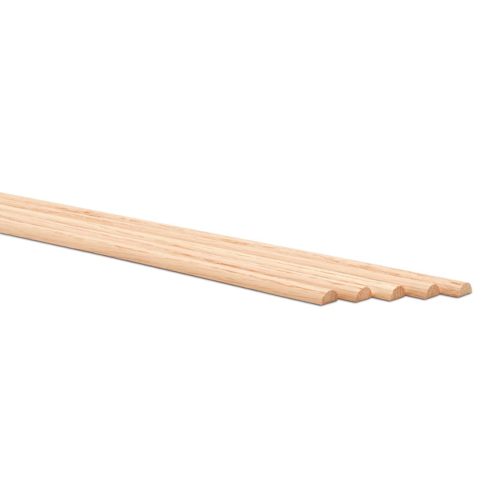 Split Oak Dowel Rods 1/2-inch x 48-inch, Pack of 25 Unfinished Fluted ...