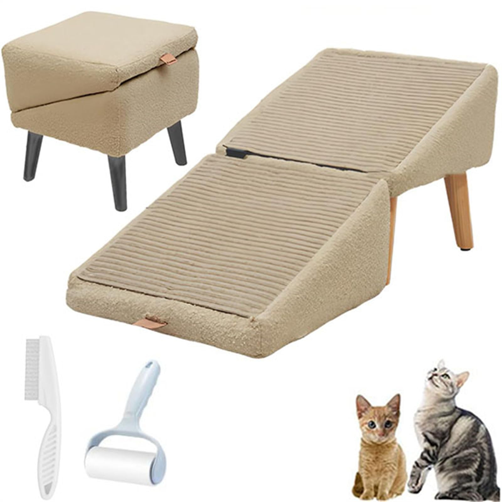 Split Ottoman Dog Ramp, 2-in-1 Lightweight Folding Dog Stairs, DogChair ...