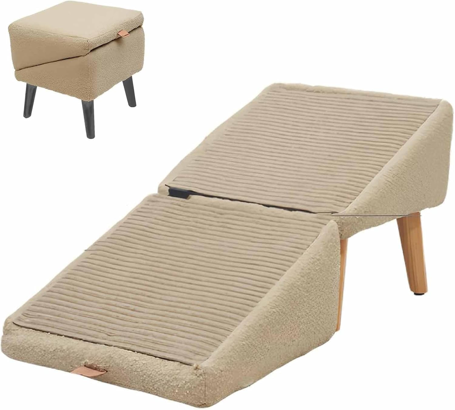 Split Ottoman Dog Ramp, Folding Dog Stairs, All-in-One Dogs Ramp and ...