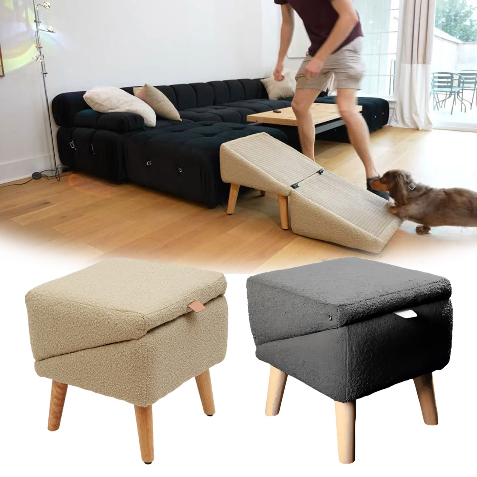 Split Ottoman Ramp, The Ultimate Pet Friendly Multi Functional Ottoman ...