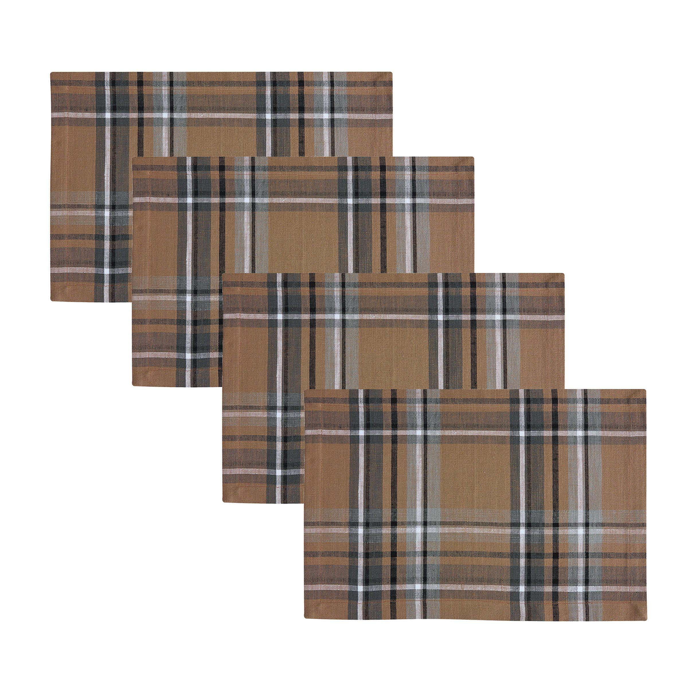 Split P Chestnut Plaid Placemat Set of 4 - Walmart.com