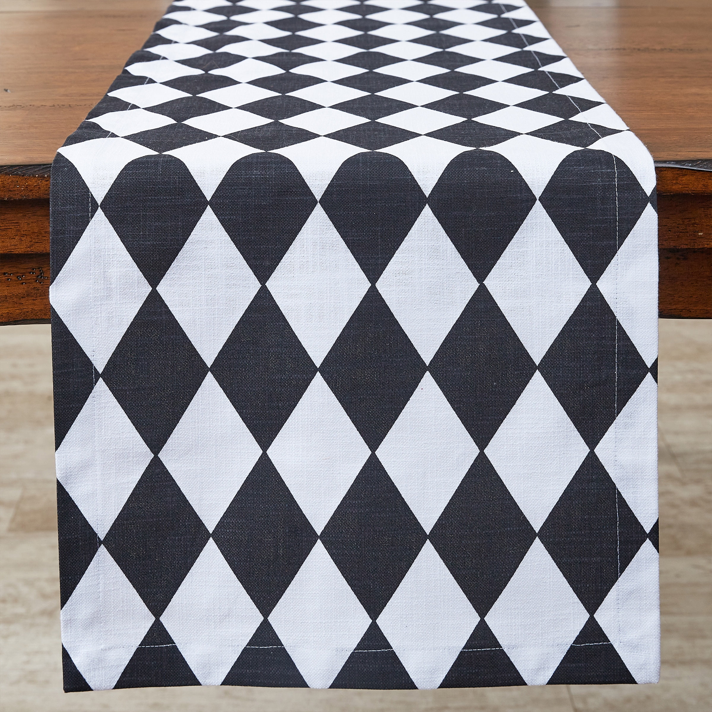 Split P Harlequin Table Runner - 54''L - Black - Walmart.com