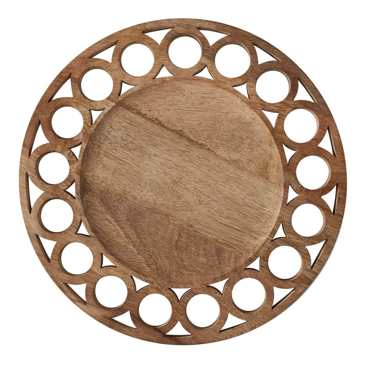 Split P Rustic Decorative Wooden Circles Charger Plates, Set of 4 for ...