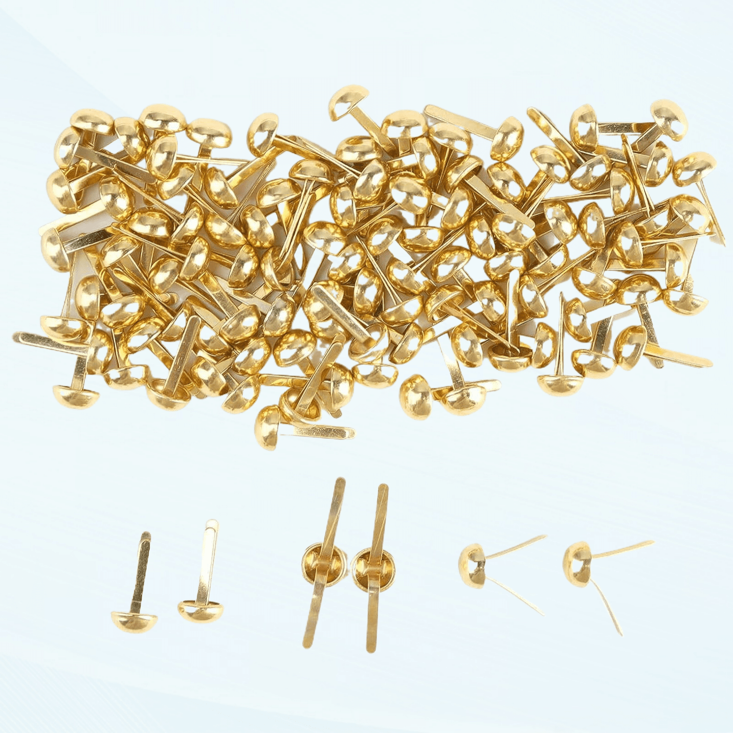Split Pins 100Pcs Gold Metal Round Head Brads Split Pins Set 8x17mm Mini Paper Fasteners DIY ...