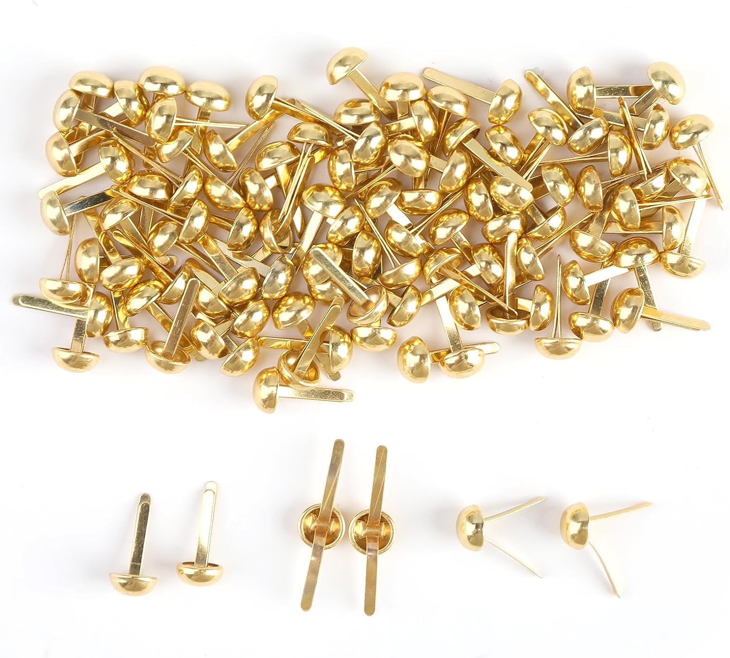 Split Pins 100Pcs Gold Metal Round Head Brads Split Pins Set 8x17mm ...