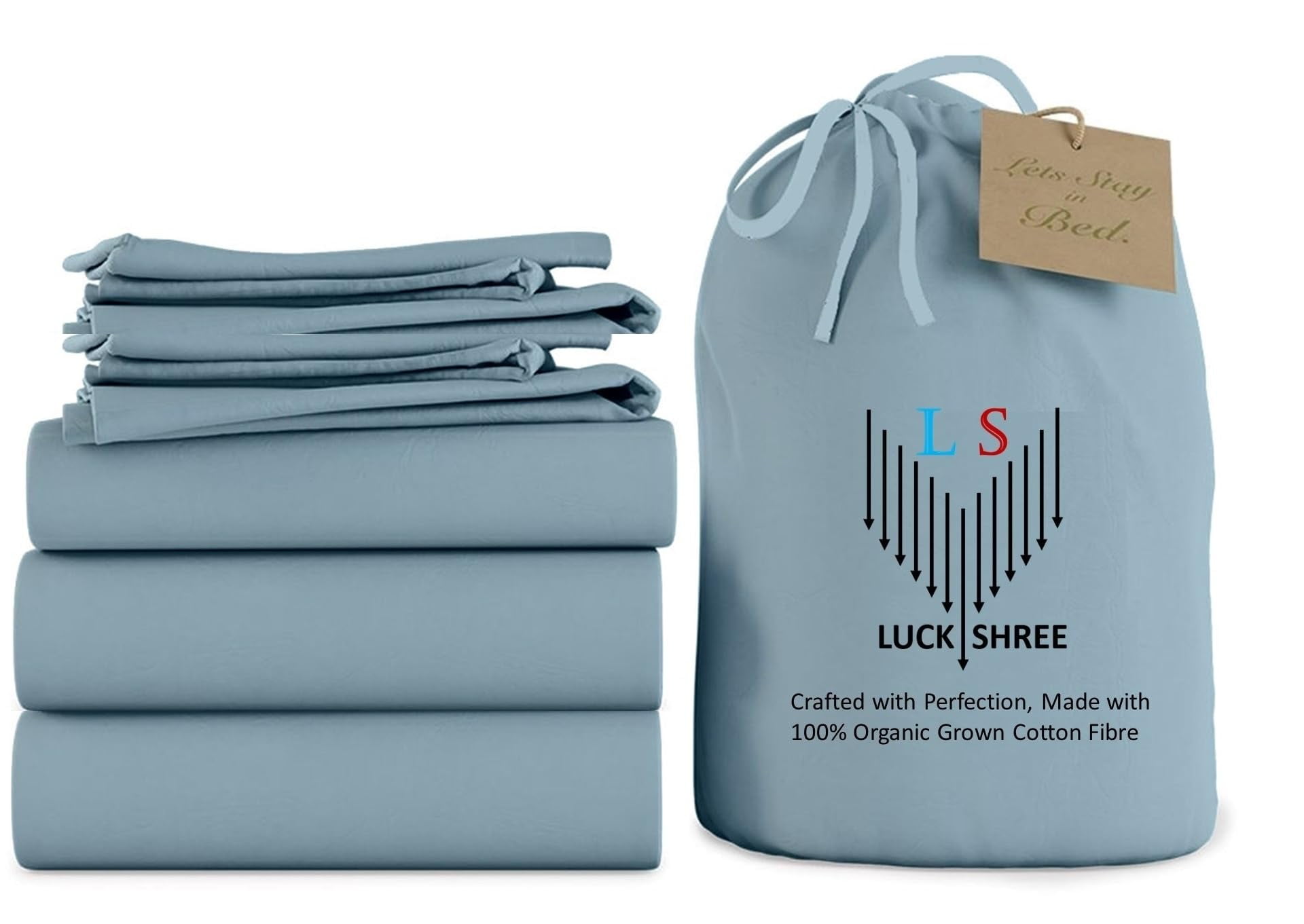 Split Queen 5-Piece Pure Organic Cotton Bed Sheets, 800-Thread-Count ...