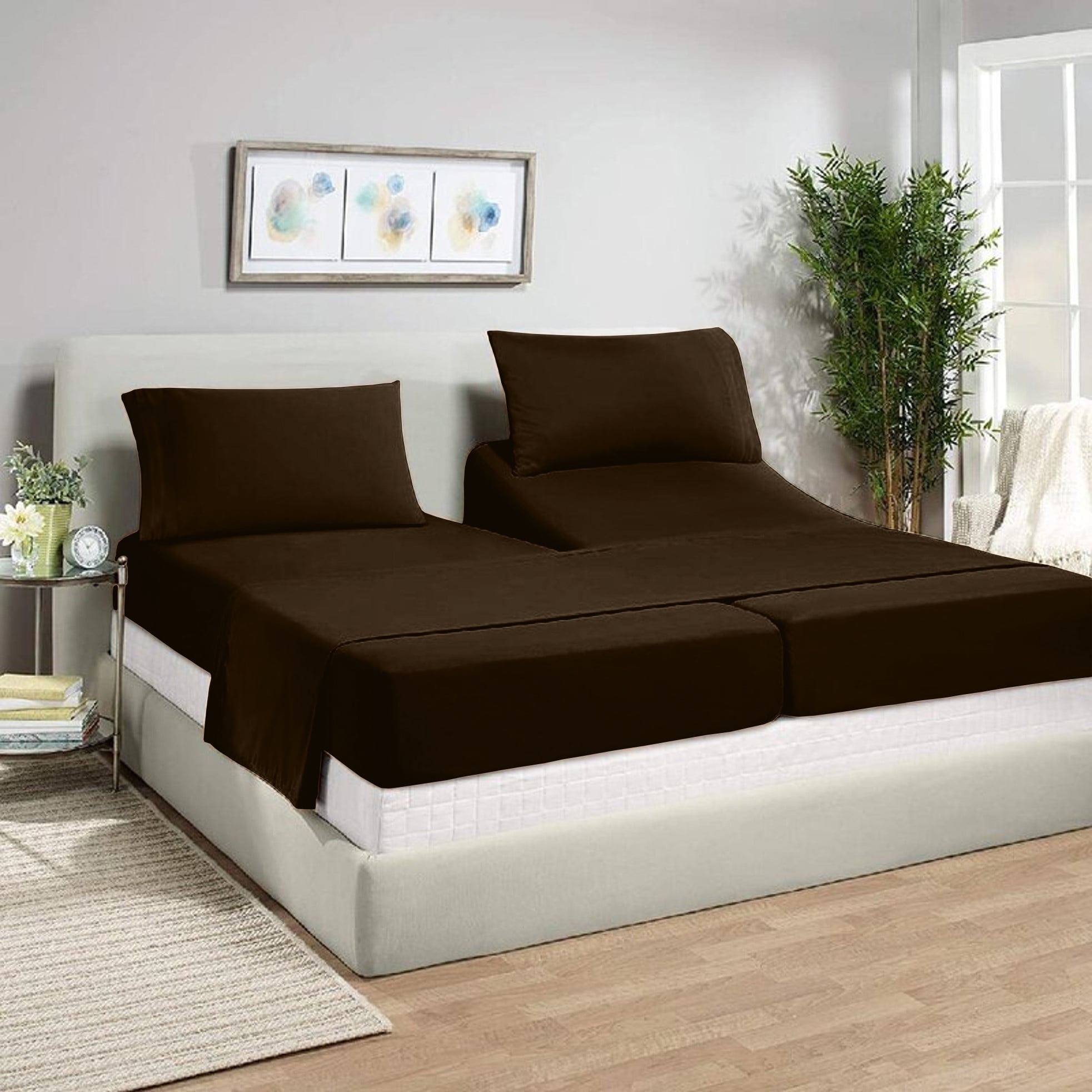 Split Queen Sheets Sets for Adjustable Bed - 1000-Thread-Count 100% ...