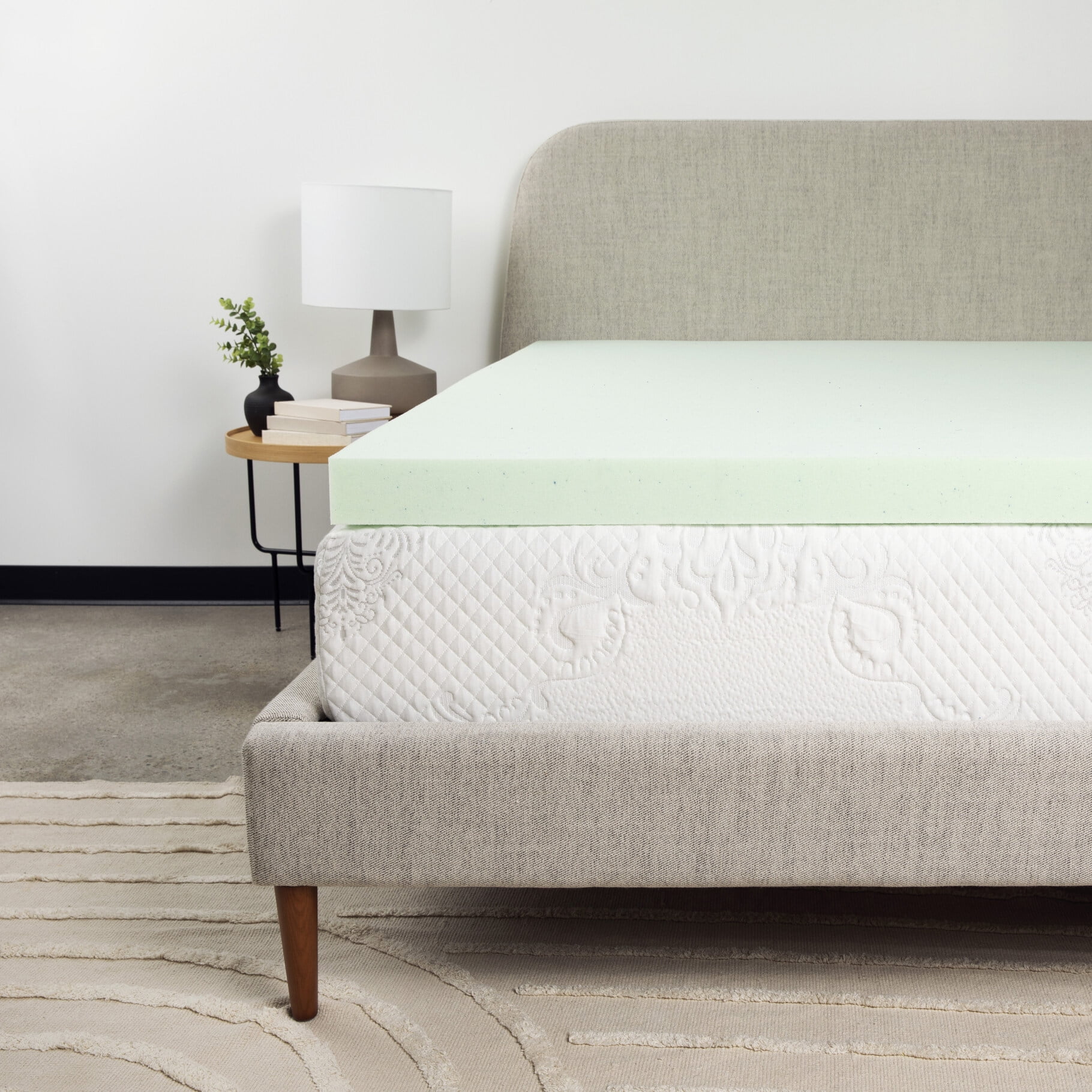 Split Queen Size Mattress Topper with Plush Memory Foam Surface, 79"L ...