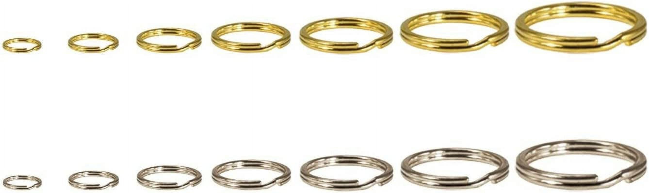 Split Ring Gold and Silver 6, 10, 16, 20, 24, 32, 38 mm Key Chain Ring Jewelry (6mm 160/PK ...