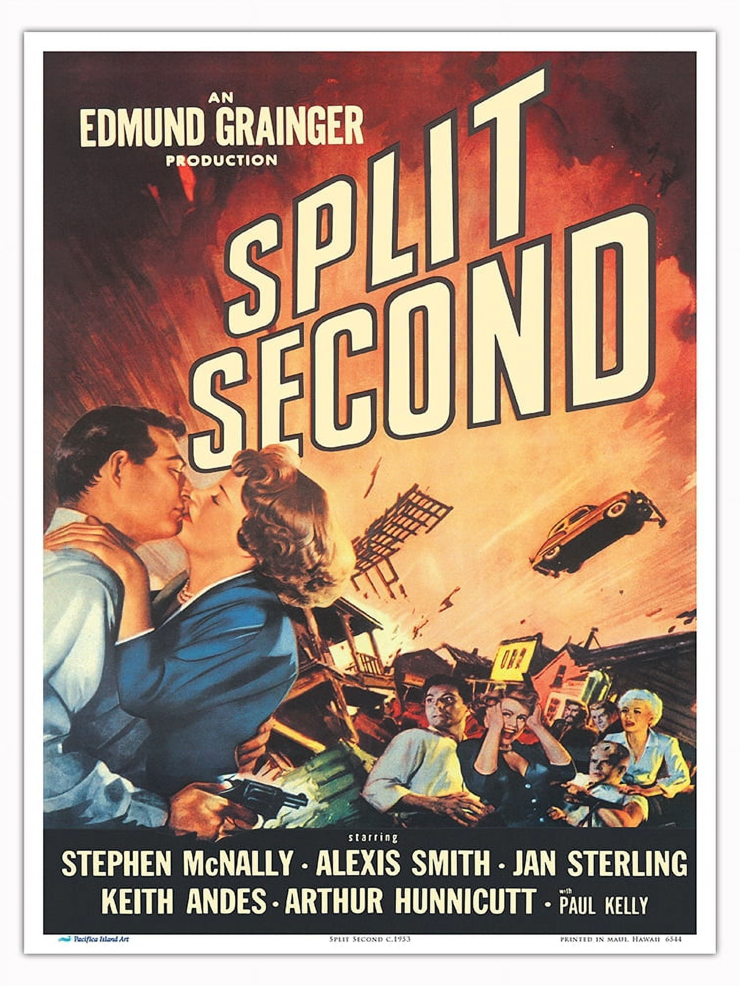 Split Second - Vintage Film Noir Movie Poster c.1953 - Master Art Print ...