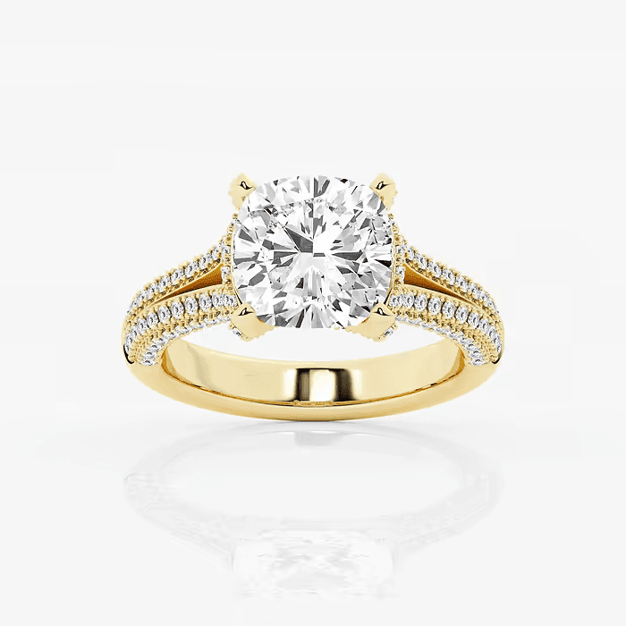 Split Shank Side Stone Lab Grown Diamonds Engagement Ring - Walmart.com