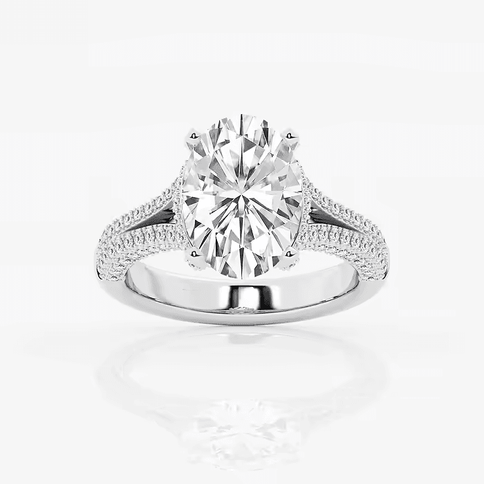 Split Shank Side Stone Lab Grown Diamonds Engagement Ring - Walmart.com