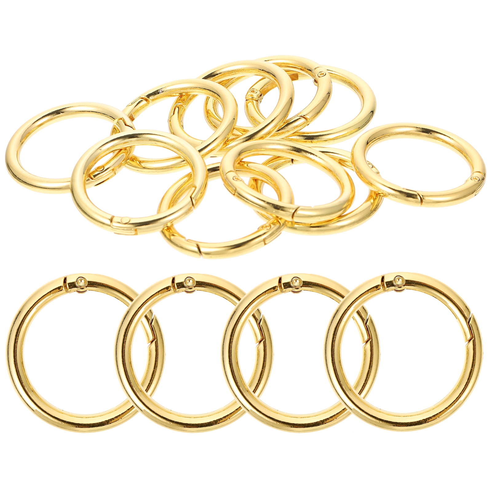 Split Spring Buckle 10 Pcs Metal Key Rings DIY Chain Accessory Black ...