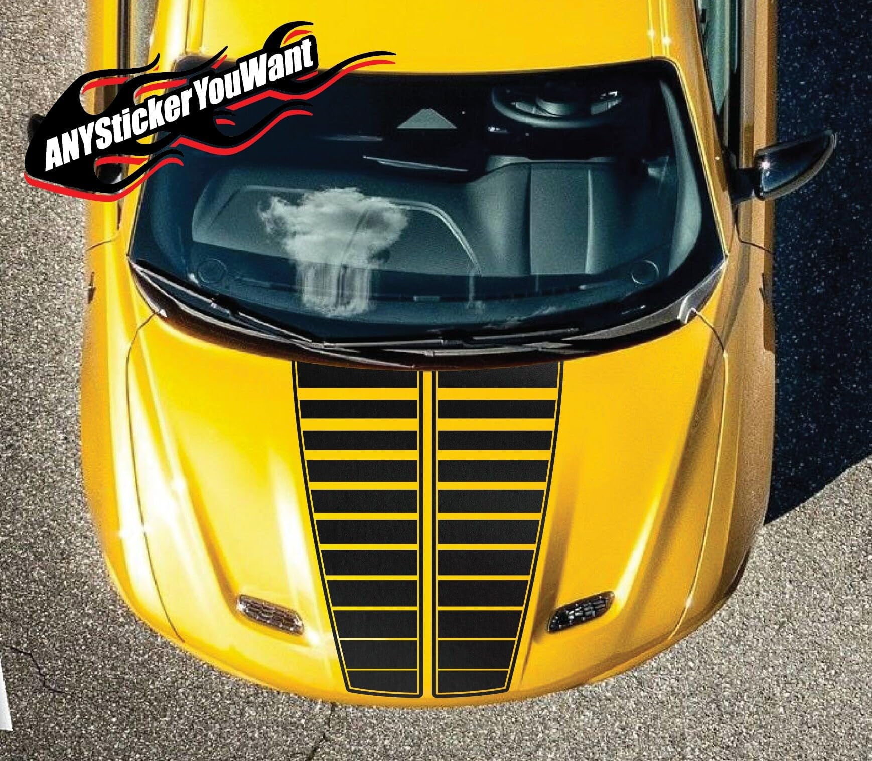 Split Style Fading Pinstripe Hood Stripe Kit Vinyl Decal Compatible ...