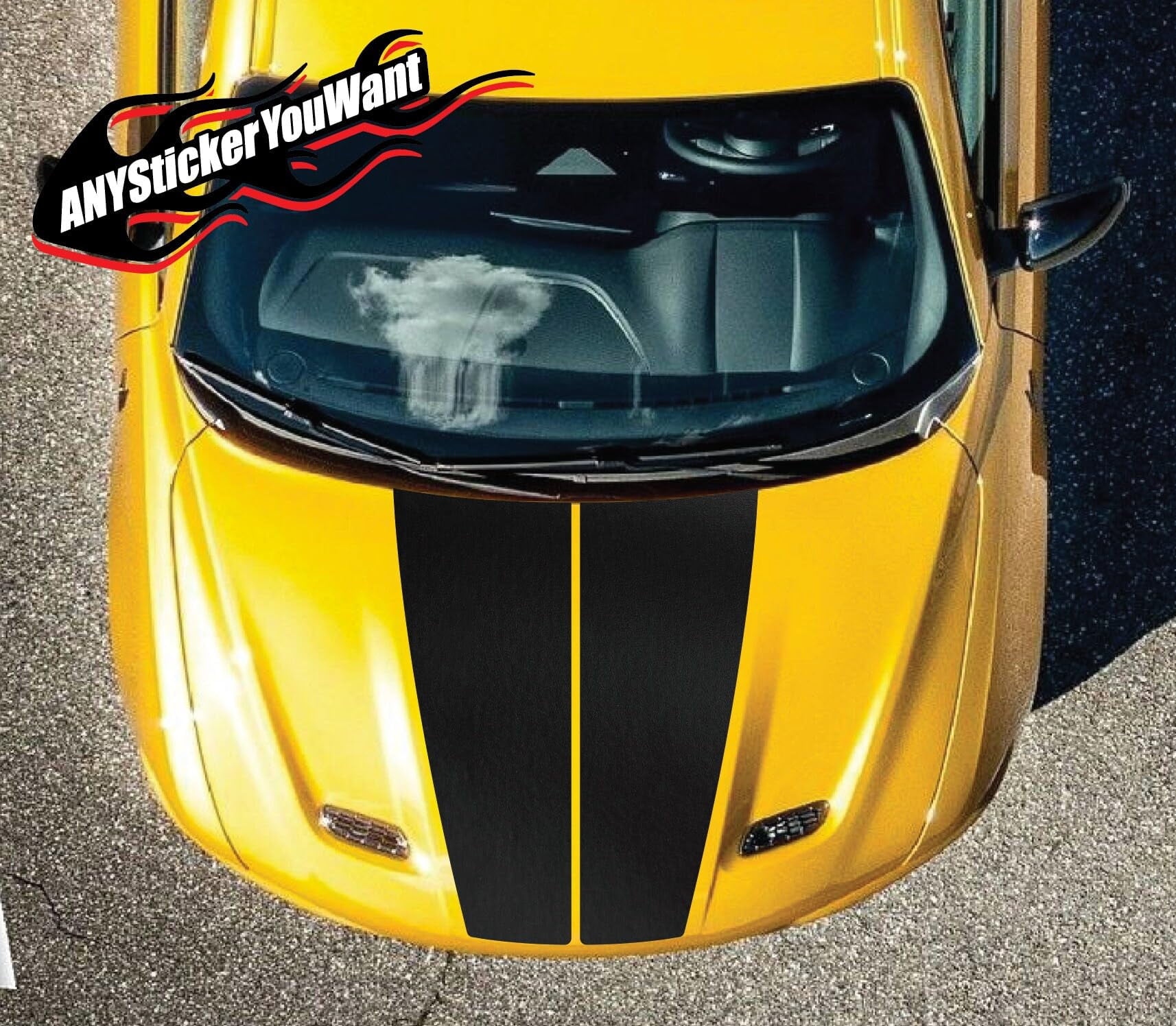 Split Style Hood Stripe Kit Vinyl Decal Compatible with and Fits Dodge ...
