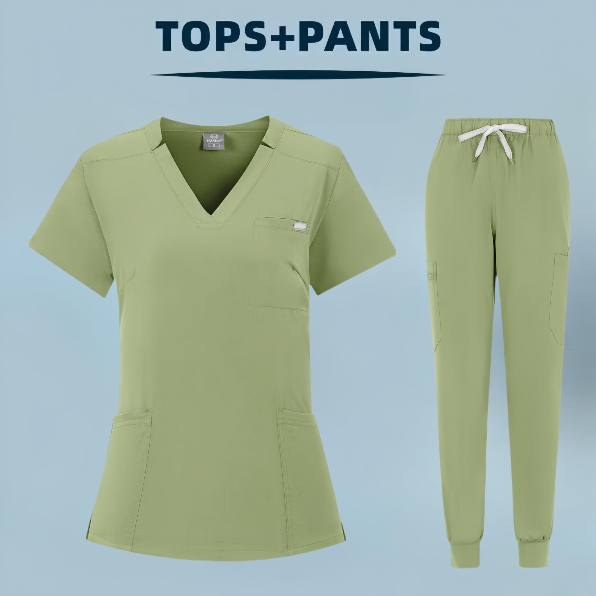 Split Surgical Work Clothes V-neck Short-sleeved Women's Hospital ...