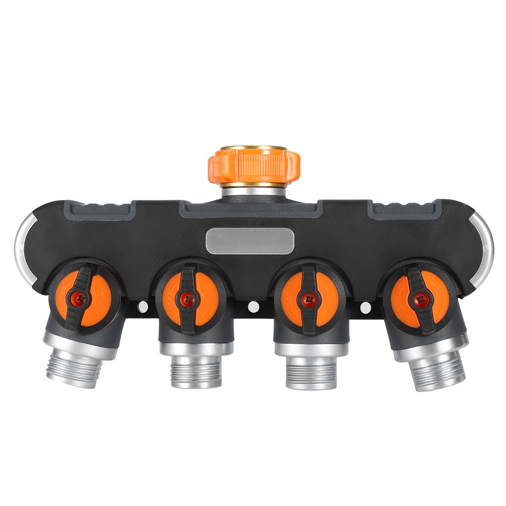 Split Tap Adapter with 2 Y-Joint Valves for Quick Coupling 4-Way Garden ...