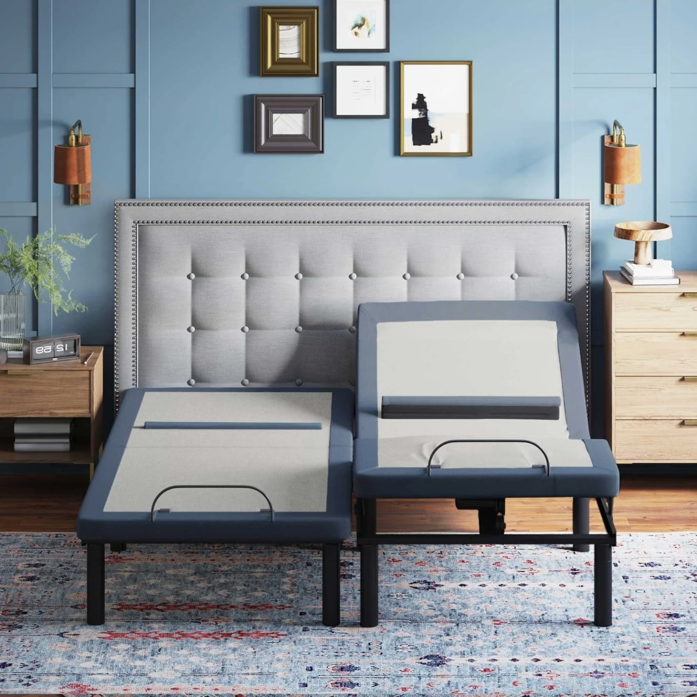 Split Top Queen Adjustable Bed Frame with Wireless Remote, Electric Bed ...