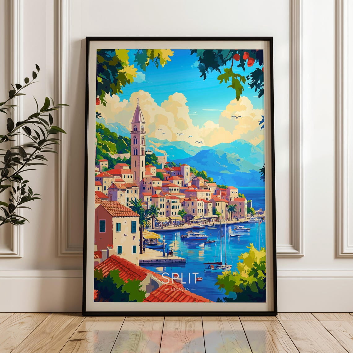 Split Travel Poster - Croatia Wall Art Print, Mediterranean ...