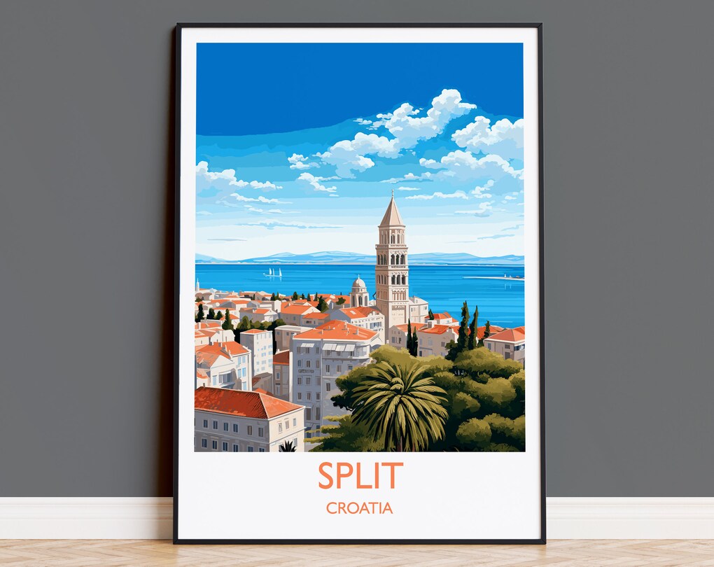 Split Travel Poster, Travel Print Of Split, Croatia, Split Art Gift ...