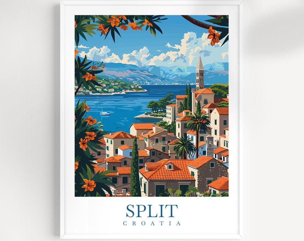 Split Travel Print Croatia Poster Wall Art Split Wall Hanging Home ...