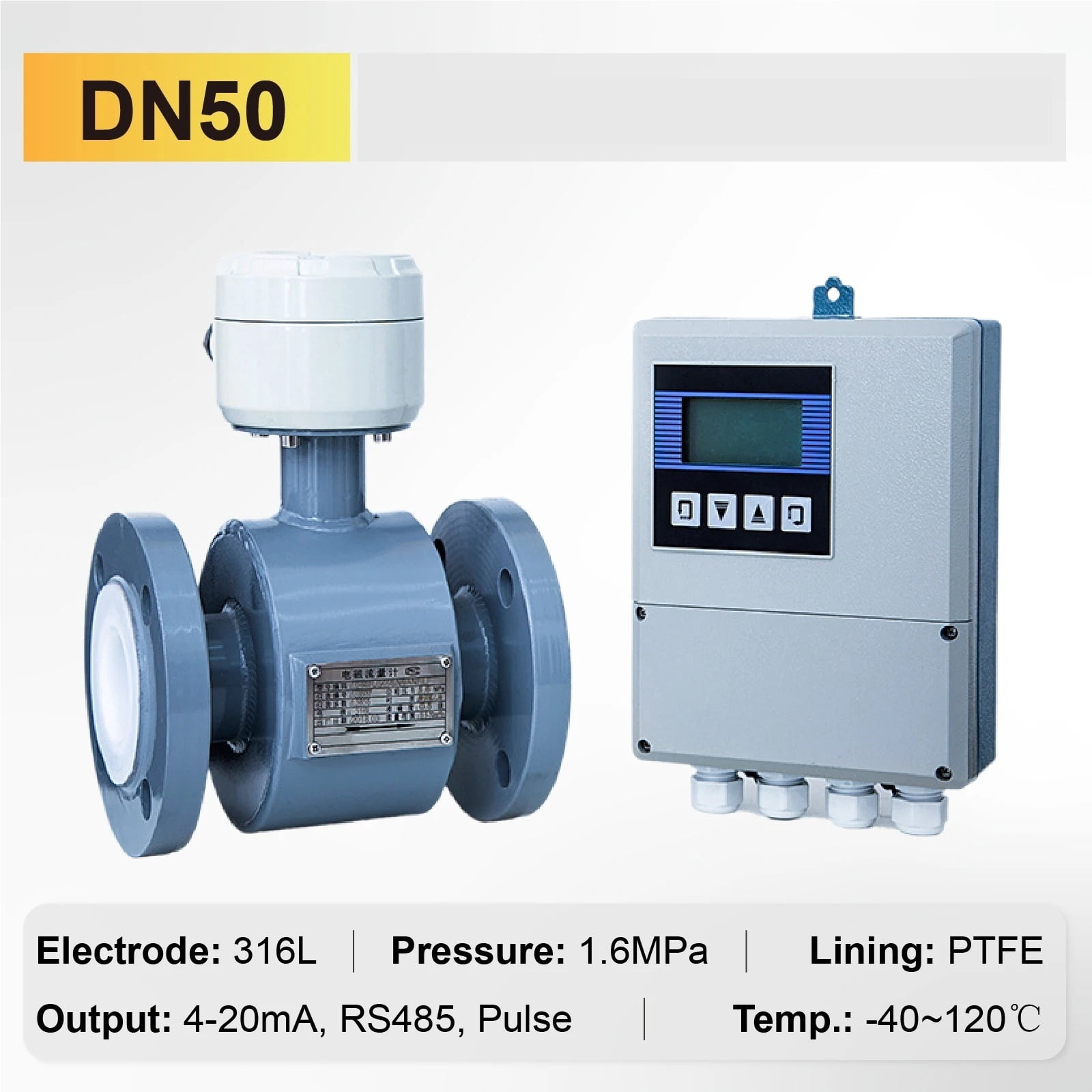 Split-Type Electromagnetic Flow Meter For Conductive Liquid Pipeline ...