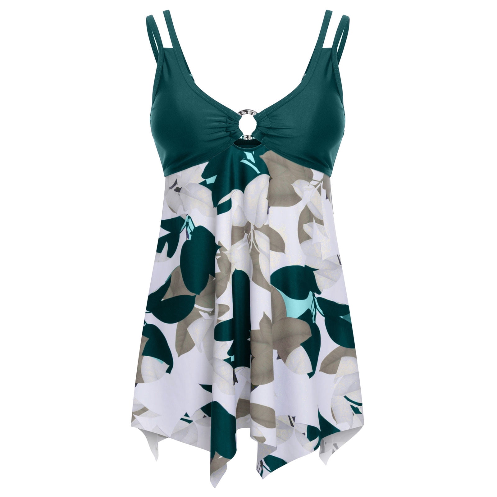 Split Waist Swimwear Swimwear Splicing Bathing Women Swimsuit Print ...