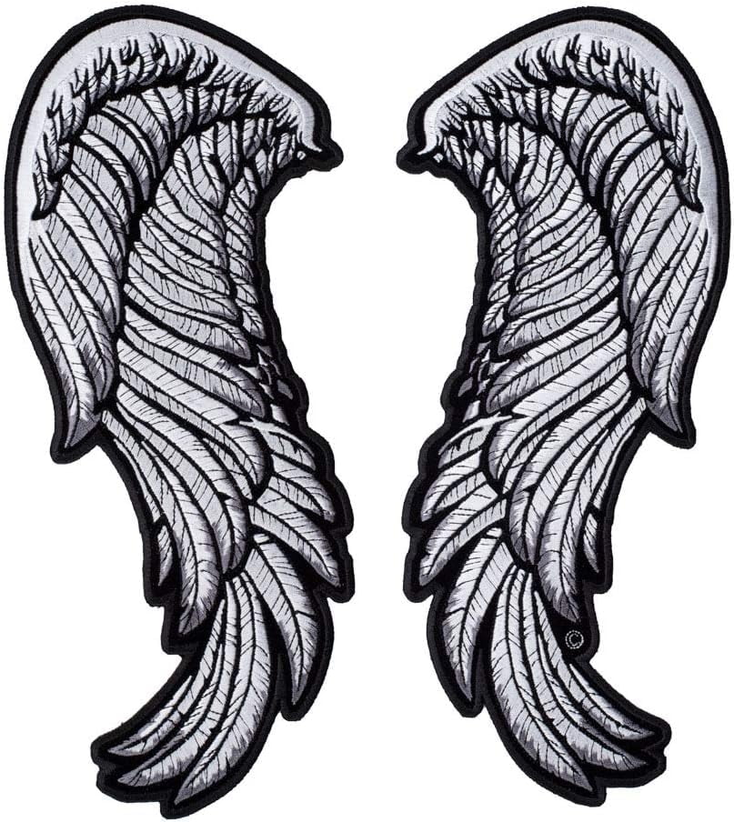 Split White Embroidered Angel Wings Patch, Large Size - Walmart.com