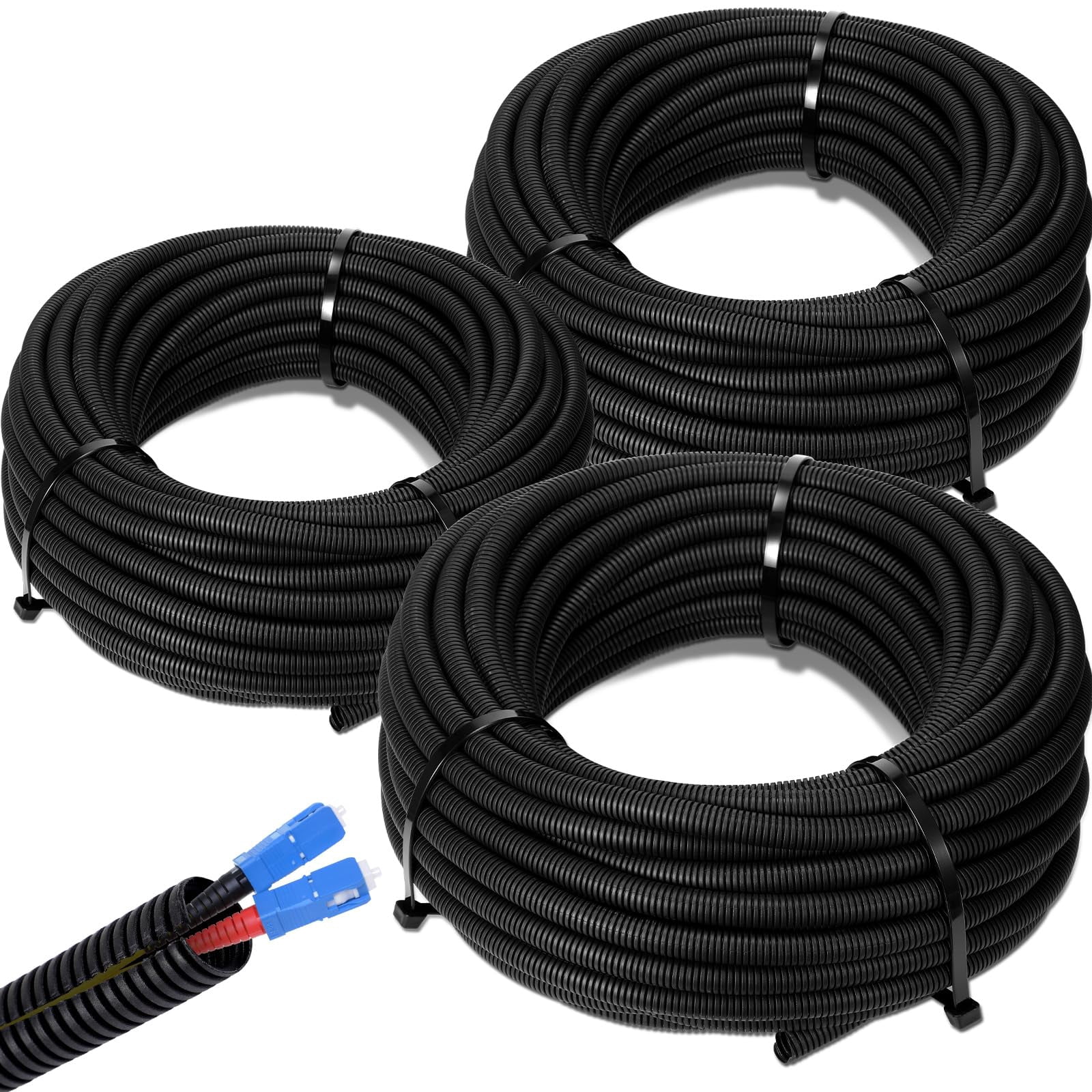 Split Wire Loom Tubing Cable Sleeves Kit 1/4", 1/2", 3/8" X 300 ft ...