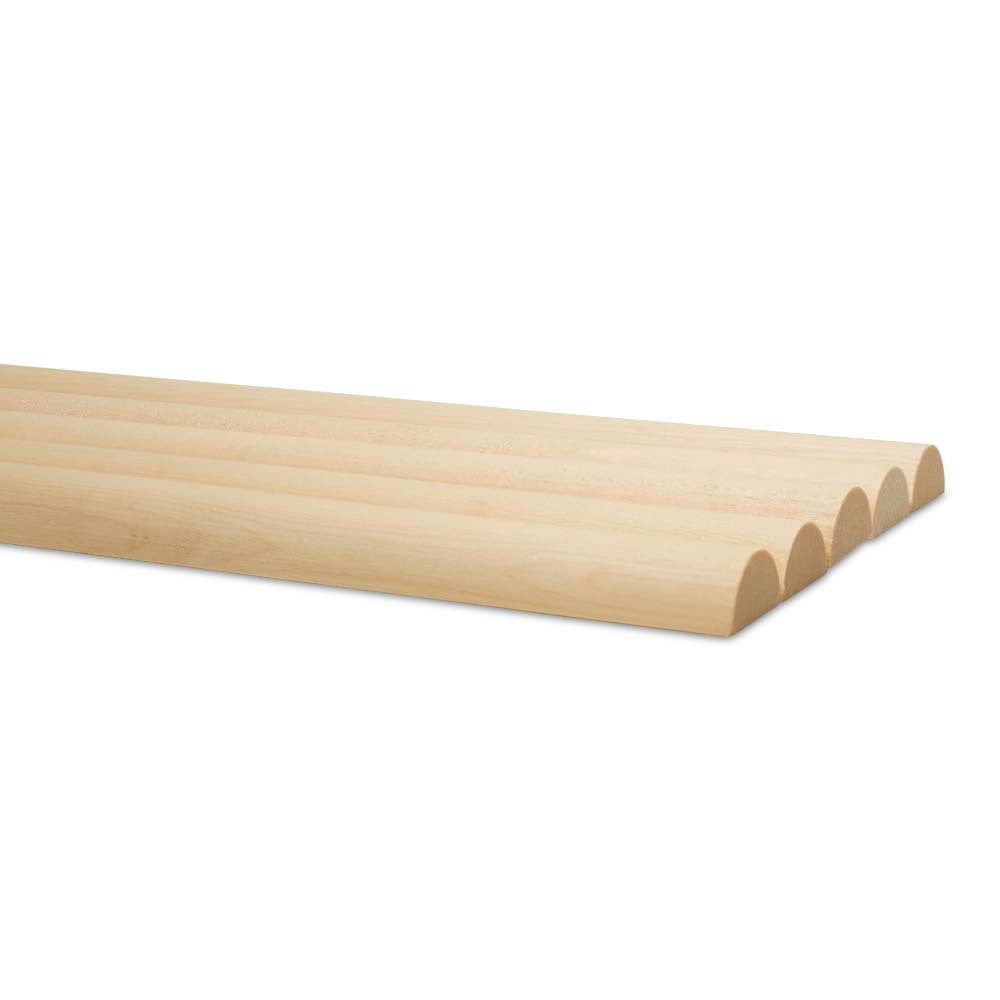 Split Wood Dowel Rods 12-inch x 1-inch, Pack of 10 Unfinished Fluted ...