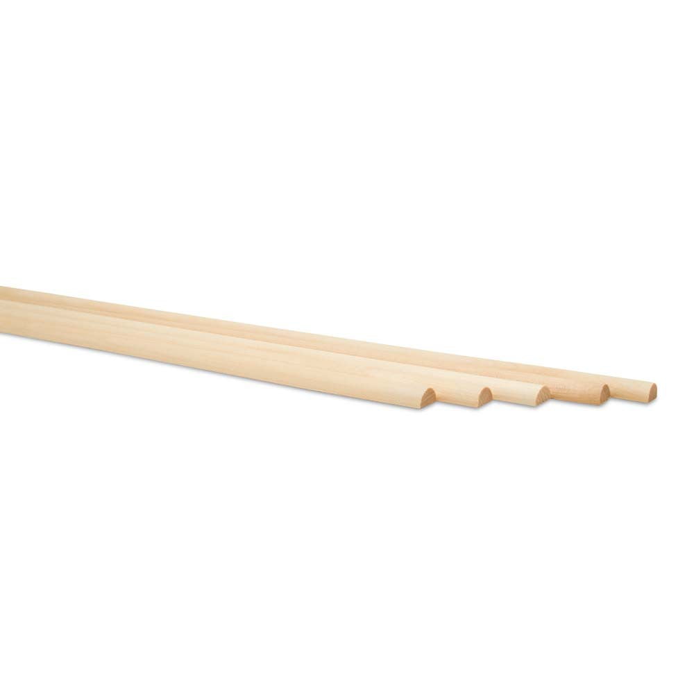 Split Wood Dowel Rods 18-inch x 1/2-inch, Pack of 50 Unfinished Fluted ...
