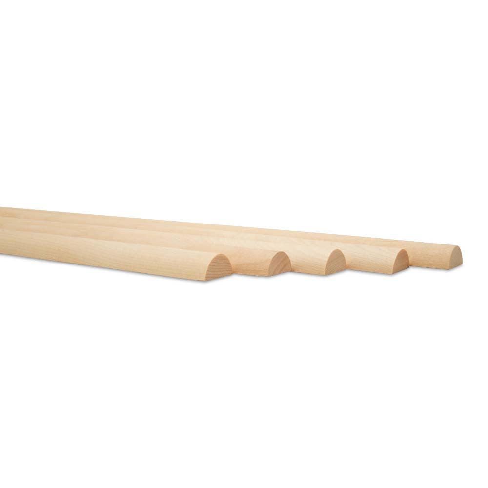Split Wood Dowel Rods 18-inch x 3/4-inch, Pack of 50 Unfinished Fluted ...