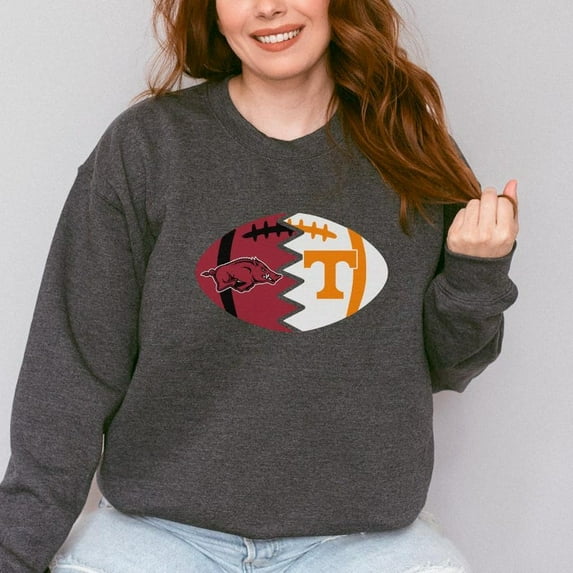 Split football sweatshirt, two teams house divided football shirt ...