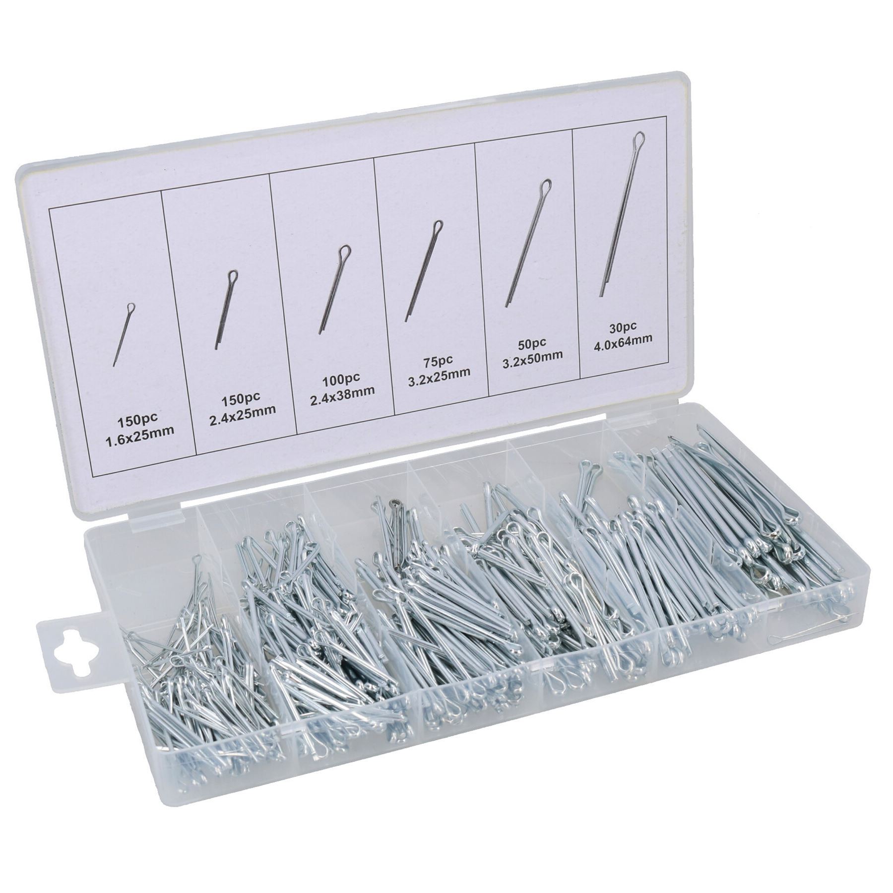 Split pins / Cotter pins 555pc assortment kit AST18 - Walmart.com