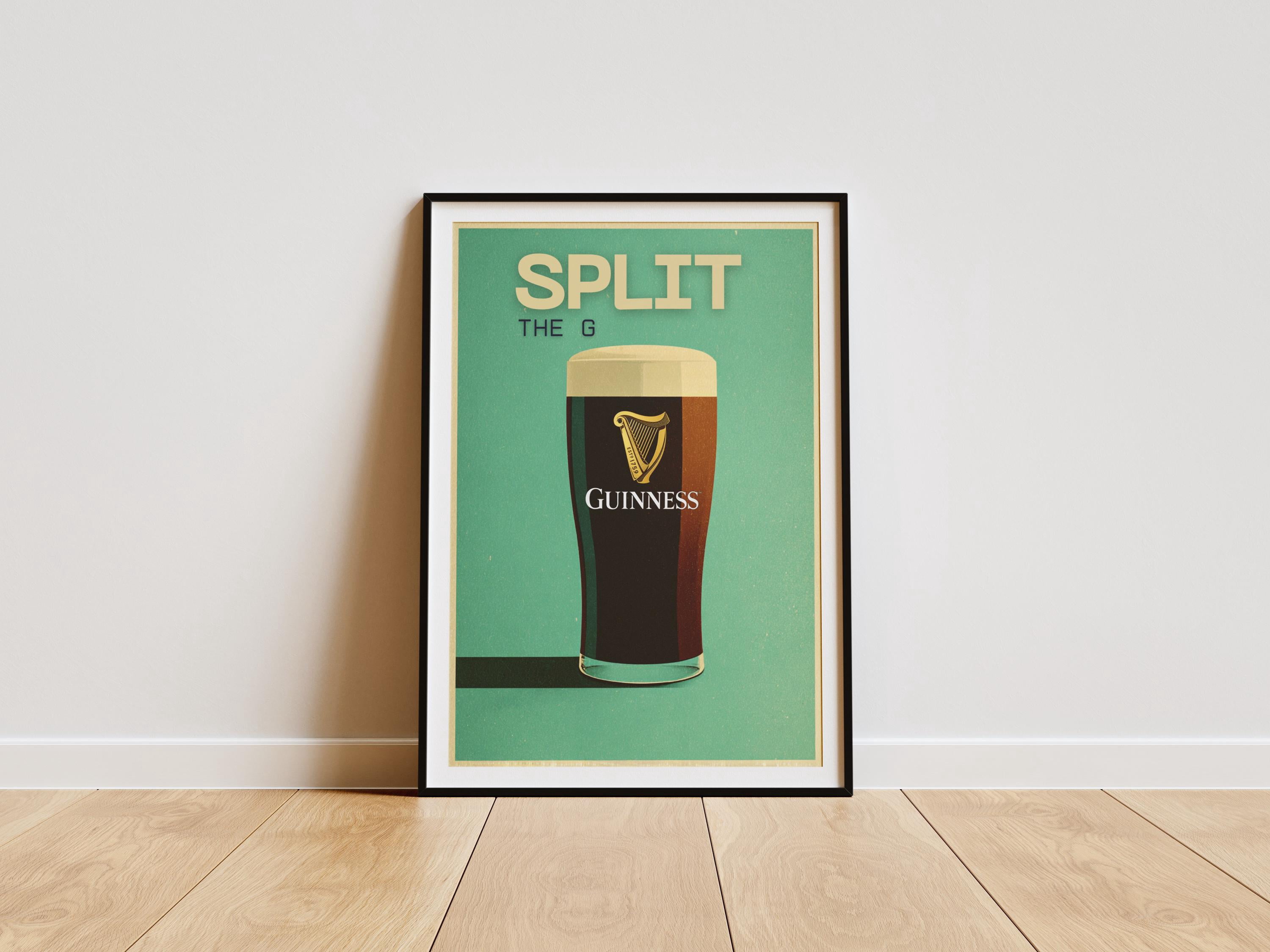Split the G Guinness Poster | Funny Irish Pub Wall Art | Pint of ...